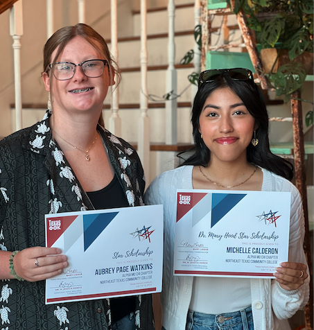 Michelle Calderon and Aubrey Watkins win Texas Regional Scholarships | Northeast Texas Community ...